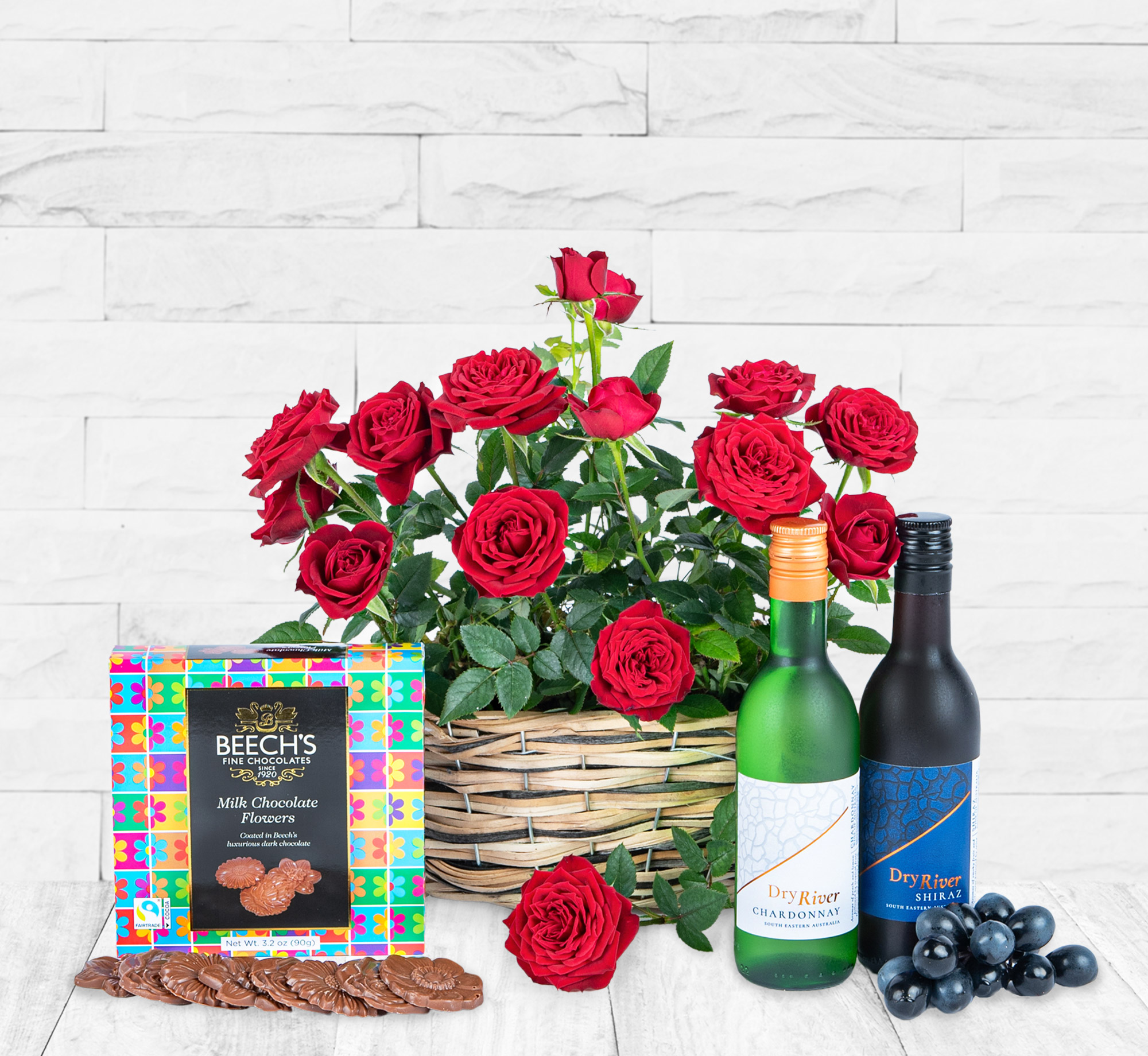 Red Rose & Wine | 123 Flowers